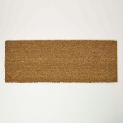 Homescapes Plain Coir Double Door Mat Runner 120 x 45 cm