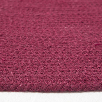 Homescapes Plum Handmade Woven Braided Oval Rug, 50 x 80 cm | DIY at B&Q