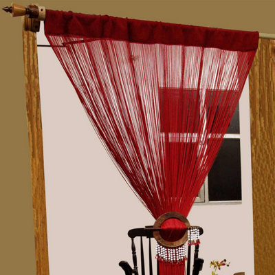 Homescapes Polyester Red String Curtain | DIY at B&Q