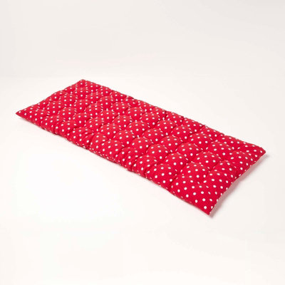 Homescapes Red Polka Dot Bench Cushion 2 Seater | DIY at B&Q