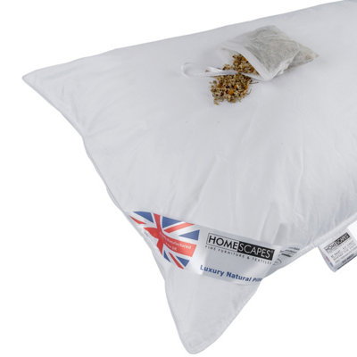 HOMESCAPES SUPER MICROFIBRE CAMOMILE PILLOW WITH DRIED CAMOMILE INSERT ...