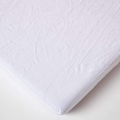 Homescapes Terry Towelling Waterproof Mattress Protector, Euro 90 x 200 cm