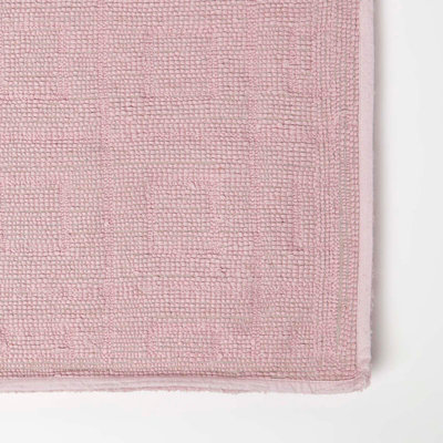 Homescapes Tufted Tile Pink Bath Mat Cotton Blend 50 x 80 cm