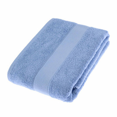 Homescapes Turkish Cotton Light Blue Bath Sheet | DIY at B&Q