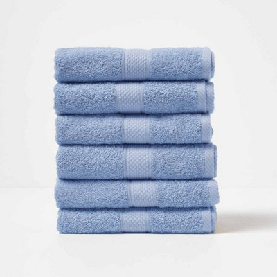 Homescapes Turkish Cotton Light Blue Hand Towel | DIY at B&Q