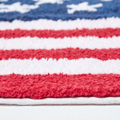 Homescapes USA Flag Cotton Bath Mat