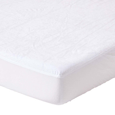 Homescapes Waterproof Terry Towelling Small Double Mattress Protector ...