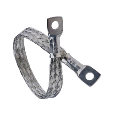 HomeSmart 450mm Copper Braid Battery Earth Strap, 8mm Ring Hole, Heavy ...