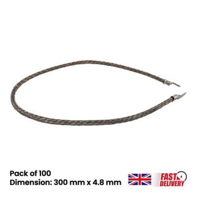 HomeSmart 600mm Copper Braid Battery Earth Strap, 8mm Ring Hole, Heavy ...