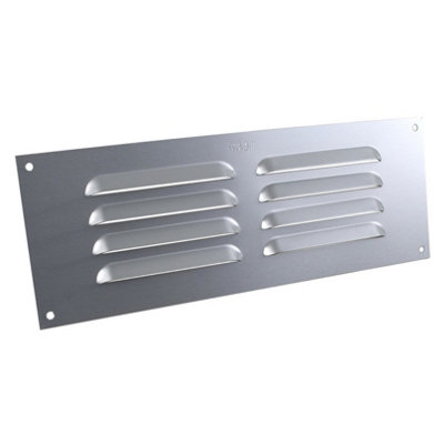 HomeSmart 9" x 3" Louvre Vent Satin Anodized Aluminium/Metal Chrome ...
