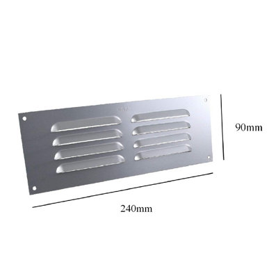 HomeSmart 9" x 3" Louvre Vent Satin Anodized Aluminium/Metal Chrome ...
