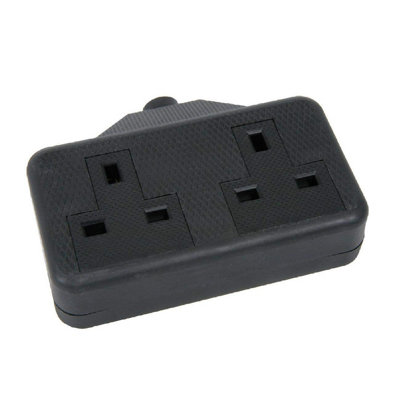 HomeSmart Black Heavy Duty Double Socket Extension Lead High Impact ...