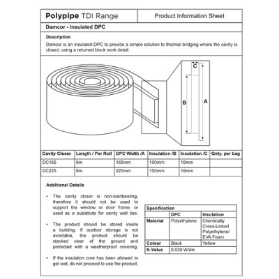 HomeSmart Damcor Insulated DPC 165mm x 6 Metres Cavity Closer for ...