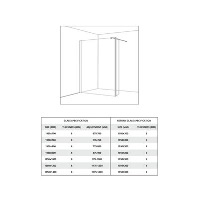 HomeStyleStore 1000mm Black Recessed Walk In Wet Room Shower Enclosure ...
