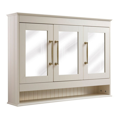 HomeStyleStore 1050 x 750mm Antique White Wall Mounted Mirrored Door ...