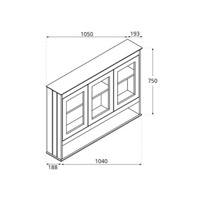 HomeStyleStore 1050 x 750mm Light Grey Wall Mounted Mirrored Door ...