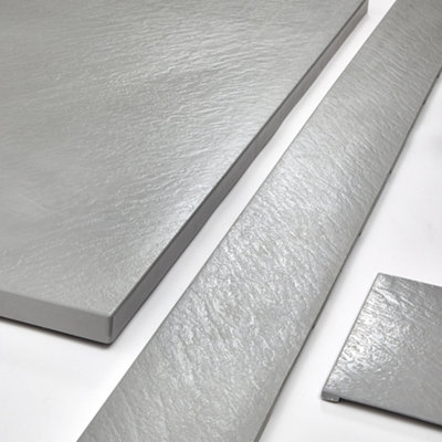 HomeStyleStore 1200 x 900mm Light Grey Textured Slate Effect ...