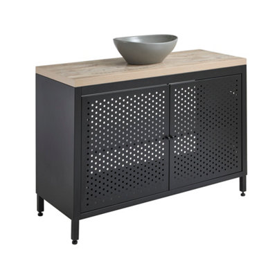 HomeStyleStore 1200mm Black Metal Floorstanding Bathroom Vanity Unit ...