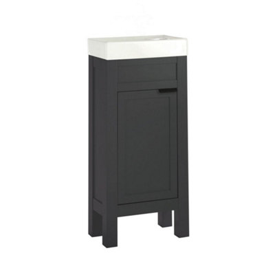 HomeStyleStore 400mm Black Grey Floorstanding Bathroom Vanity Unit with ...