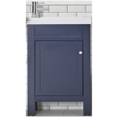 HomeStyleStore 400mm Navy Blue Bathroom Vanity Unit with Basin and ...