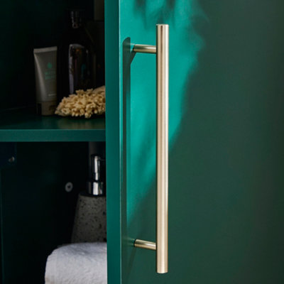 HomeStyleStore 450mm Dark Green Floorstanding Corner Bathroom Vanity ...