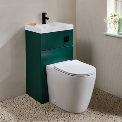HomeStyleStore 500mm x 890mm Dark Green Combination Bathroom Basin ...