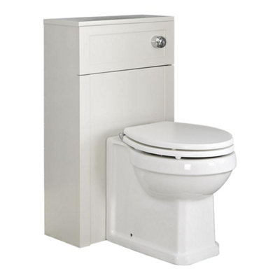 HomeStyleStore 502mm Antique White Bathroom WC Unit with Back to Wall ...