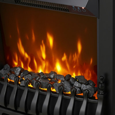HomeStyleStore 592mm x 482mm Black Inset Electric Fire Built In Fan Heater