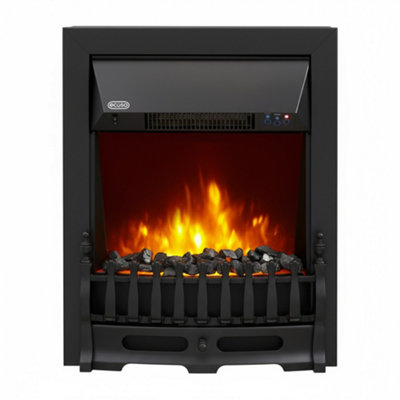 HomeStyleStore 592mm x 482mm Black Inset Electric Fire with Built In ...
