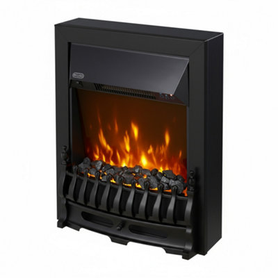 HomeStyleStore 592mm x 482mm Black Inset Electric Fire with Built In ...