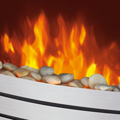 HomeStyleStore 592mm x 482mm Brushed Metal Inset Electric Fire Built In ...