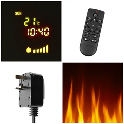 HomeStyleStore 592mm x 482mm Brushed Metal Inset Electric Fire Built In ...