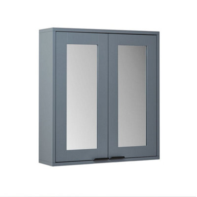 HomeStyleStore 600 x 650mm Light Grey Wall Mounted Mirrored Door ...