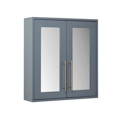 HomeStyleStore 600 x 650mm Light Grey Wall Mounted Mirrored Door ...