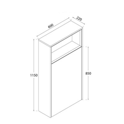 HomeStyleStore 600mm Black Grey WC Unit Back To Wall Toilet and Black ...