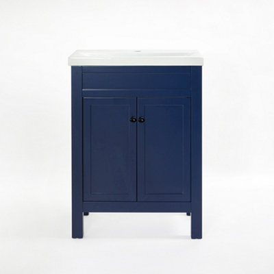 HomeStyleStore 615mm Navy Blue Bathroom Vanity Unit with Basin and ...