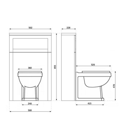 HomeStyleStore 645mm Light Grey Bathroom Vanity Unit with Countertop ...