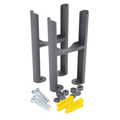HomeStyleStore Anthracite 3 Column Radiator Floor Mounting Feet Kit