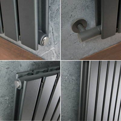 HomeStyleStore Anthracite Double Flat Panel Electric Horizontal ...