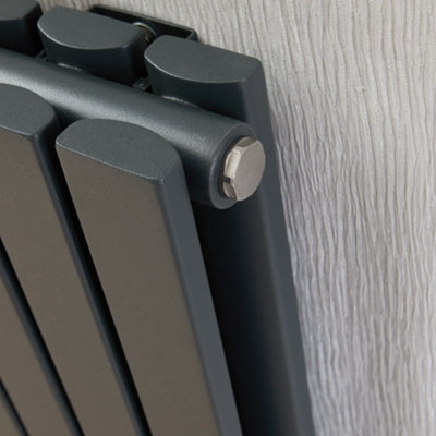 HomeStyleStore Anthracite Double Flat Panel Horizontal WiFi Electric ...