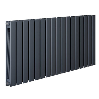 HomeStyleStore Anthracite Double Flat Panel Vertical Convector Radiator ...