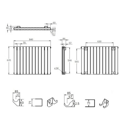 HomeStyleStore Anthracite Double Flat Panel WiFi Electric Horizontal ...