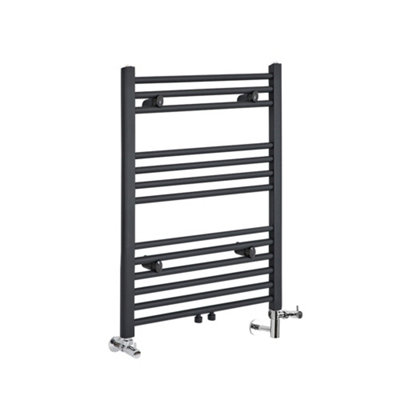 HomeStyleStore Anthracite Dual Fuel Electric Heated Towel Rail Radiator ...