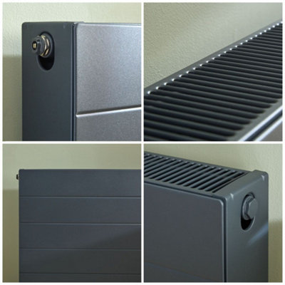 HomeStyleStore Anthracite Type 22 Horizontal Double Panel Convector ...