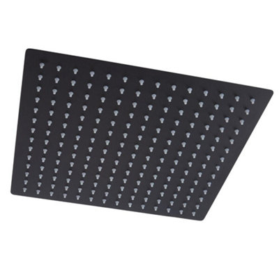 HomeStyleStore Black 400mm Square Recessed Shower Head