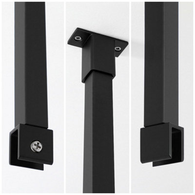 HomeStyleStore Black 820mm Ceiling Mounted Wet Room Shower Enclosure ...