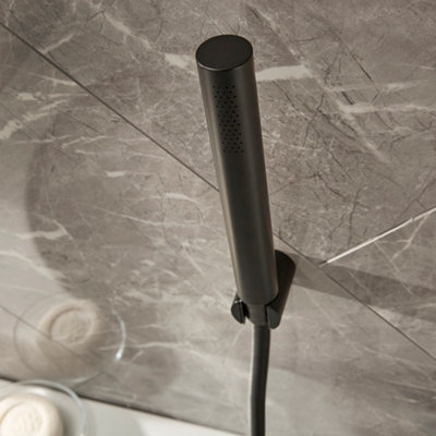 HomeStyleStore Black Bath Shower Mixer Tap Hand Shower Handset Kit