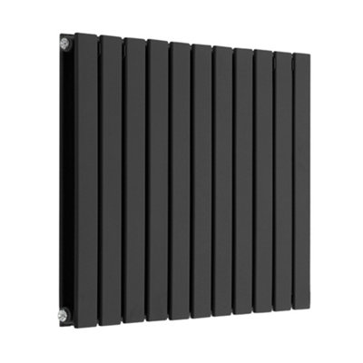 HomeStyleStore Black Double Flat Panel Horizontal Designer Radiator ...