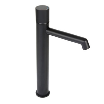 HomeStyleStore Black High Rise Mono Bathroom Basin Mixer Tap Round ...