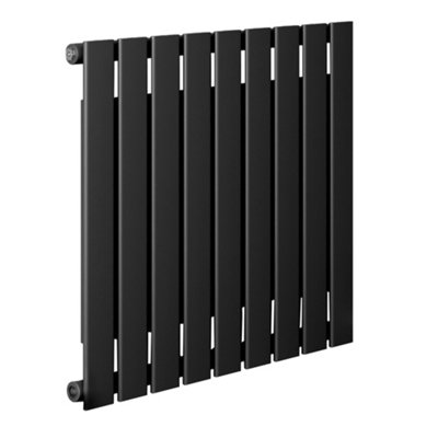 HomeStyleStore Black Horizontal Single Flat Panel Convector Radiator ...